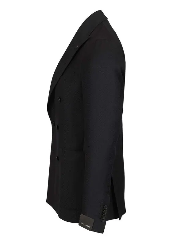 Tagliatore Double-breasted Herringbone Fabric Blazer