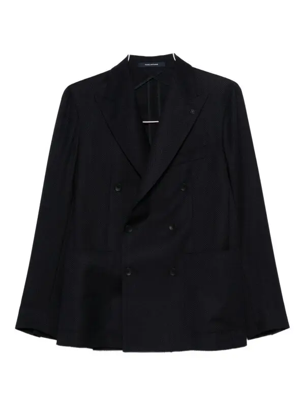 Tagliatore Double-breasted Herringbone Fabric Blazer
