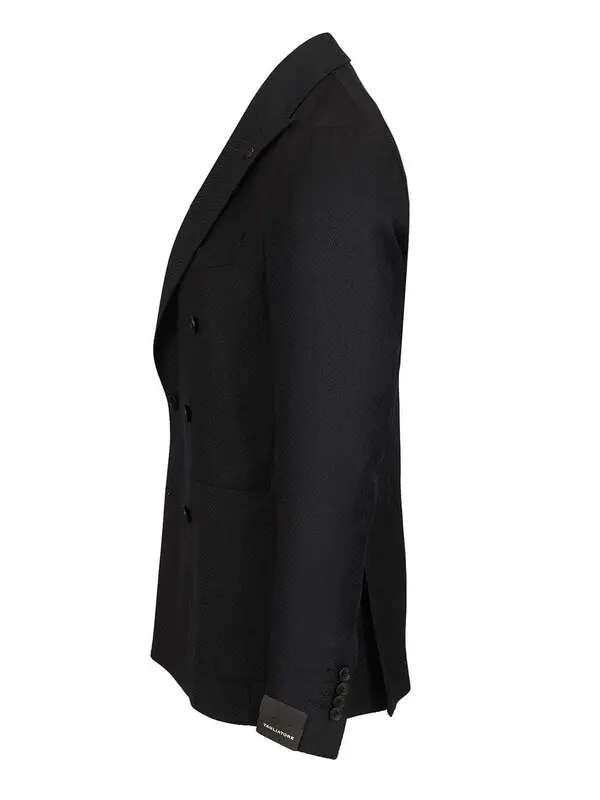Tagliatore Double-breasted Herringbone Fabric Blazer