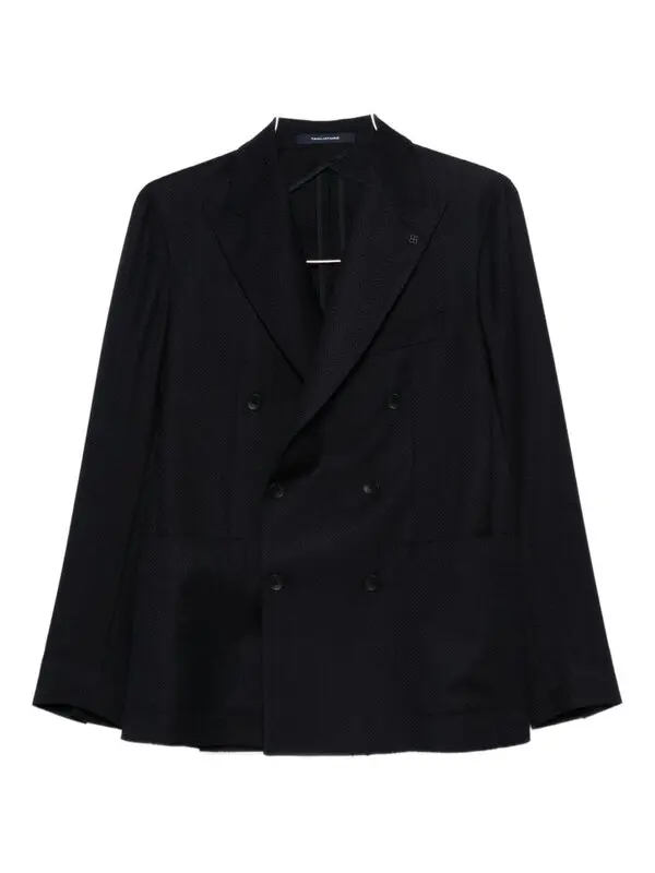 Tagliatore Double-breasted Herringbone Fabric Blazer