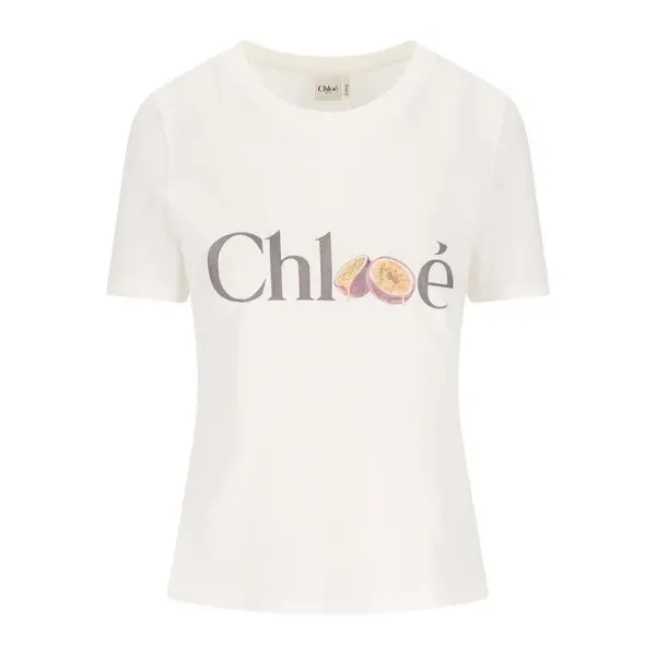 Chloé Neutrals Tops T-shirts & Jerseys - Cream