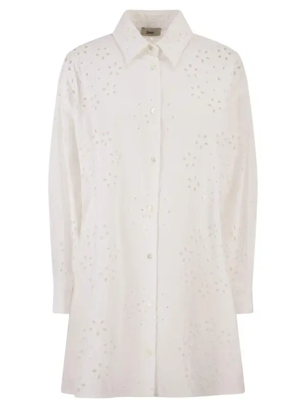 Herno Broderie Anglaise Shirt - White