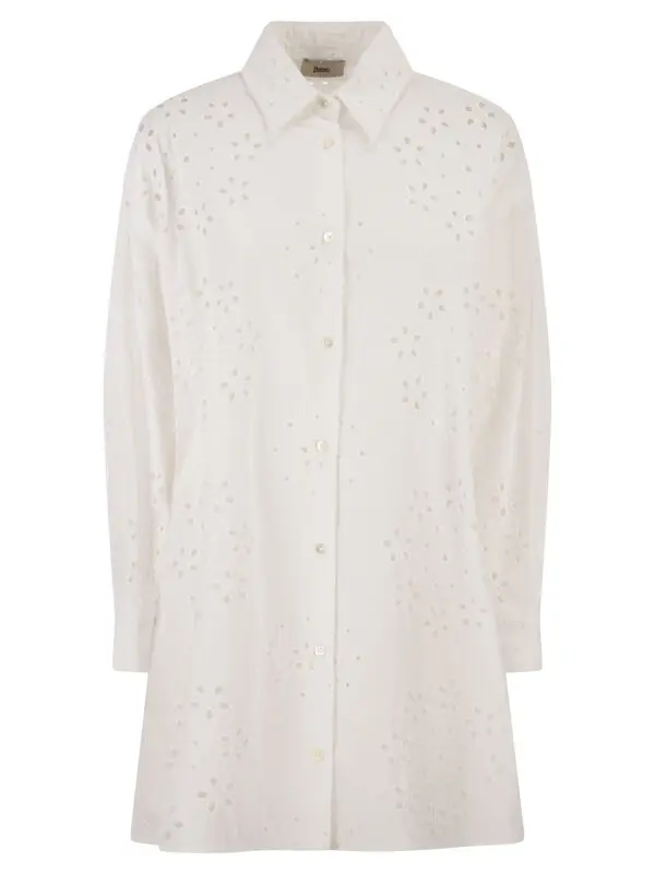 Herno Broderie Anglaise Shirt - White