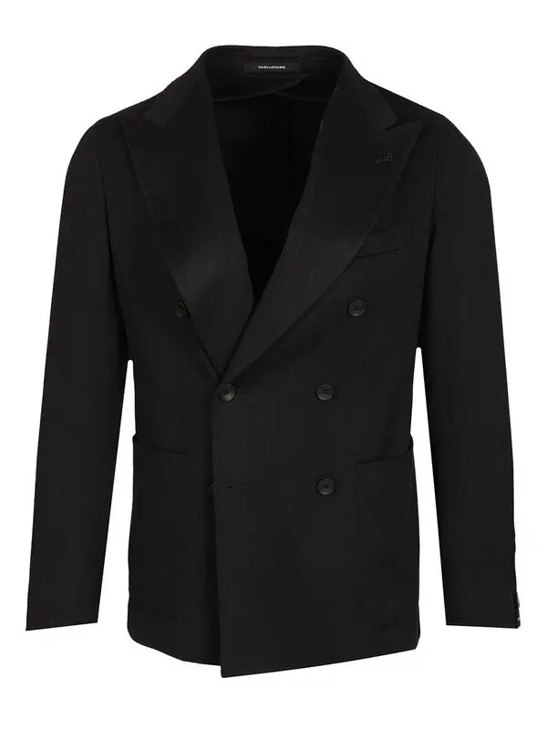Tagliatore Double-breasted Wool And Cashmere Blazer - Blue