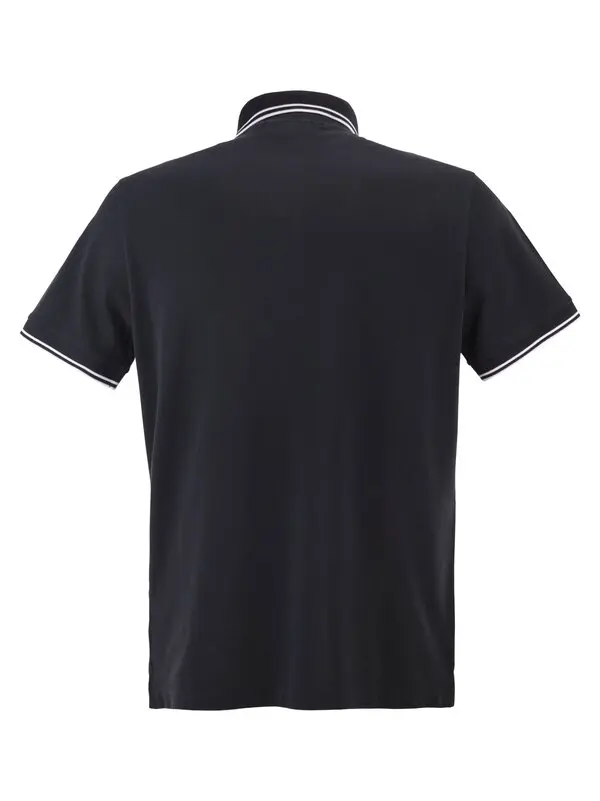 Stone Island Slim Fit Short Sleeve Polo Shirt With Compass Patch - Blue