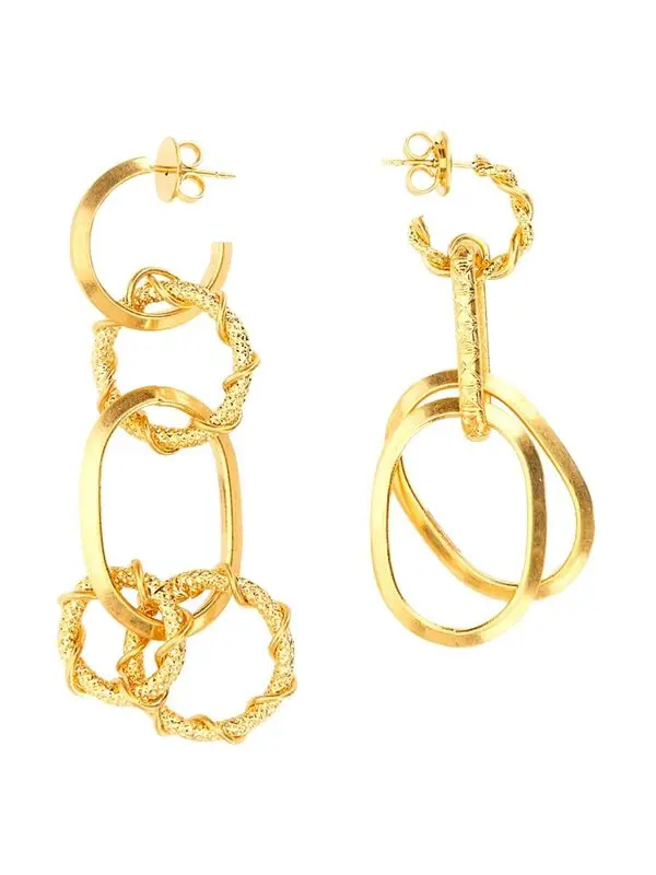 Dsquared2 Earring With Chain Rings - Gold