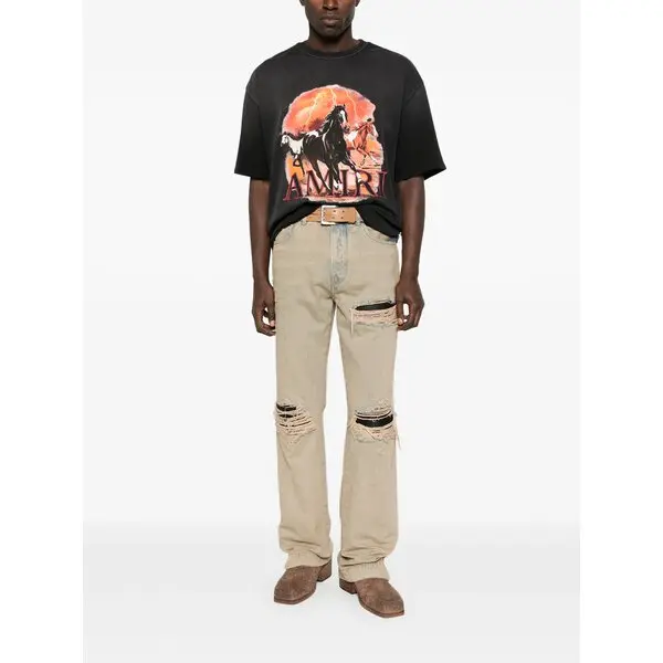 Amiri Neutrals Denim Bootcut Jeans