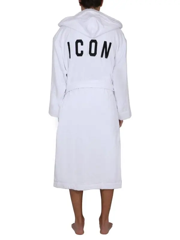 Dsquared2 Hooded Bathrobe With Logo
