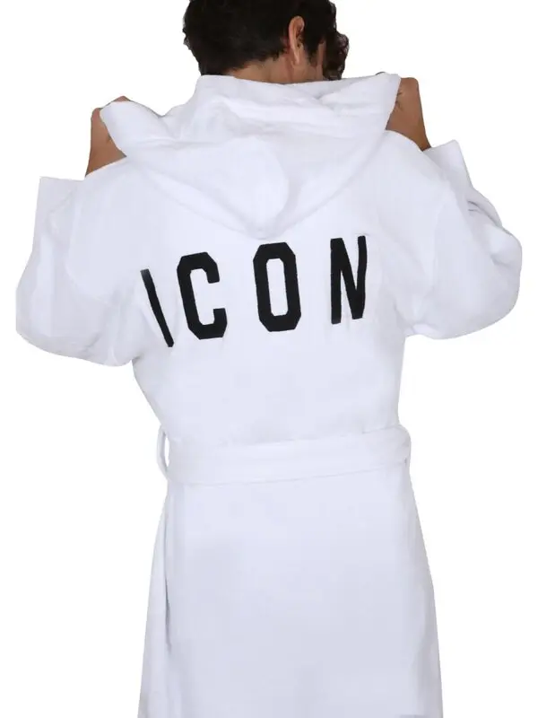 Dsquared2 Hooded Bathrobe With Logo