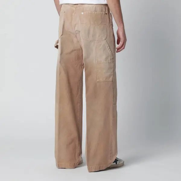 Dsquared2 Vintage-effect Beige Baggy Carpenter Jeans