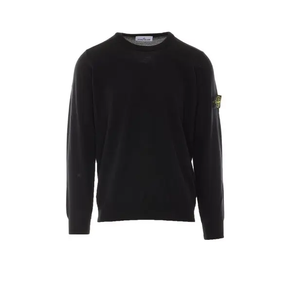 Stone Island Logo Sweater - Black