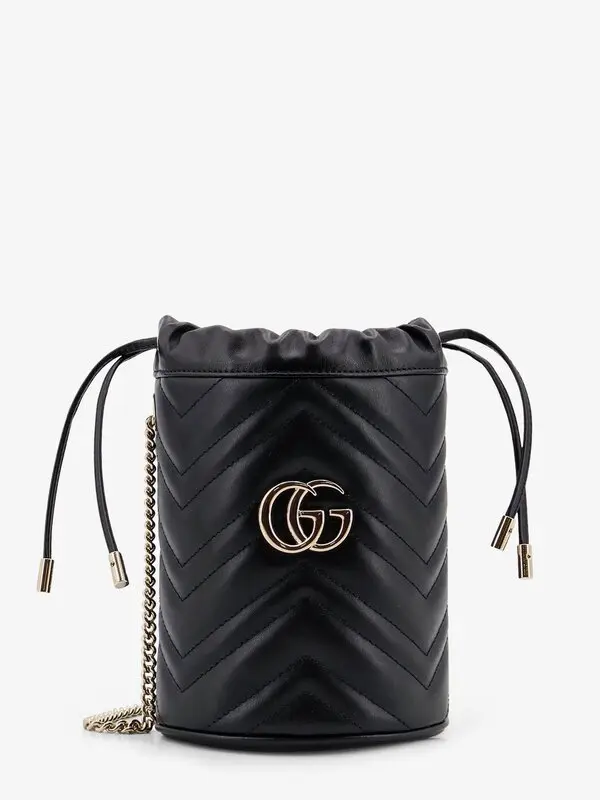 Gucci Gg Marmont Matelasse Leather Bucket Bag - Black