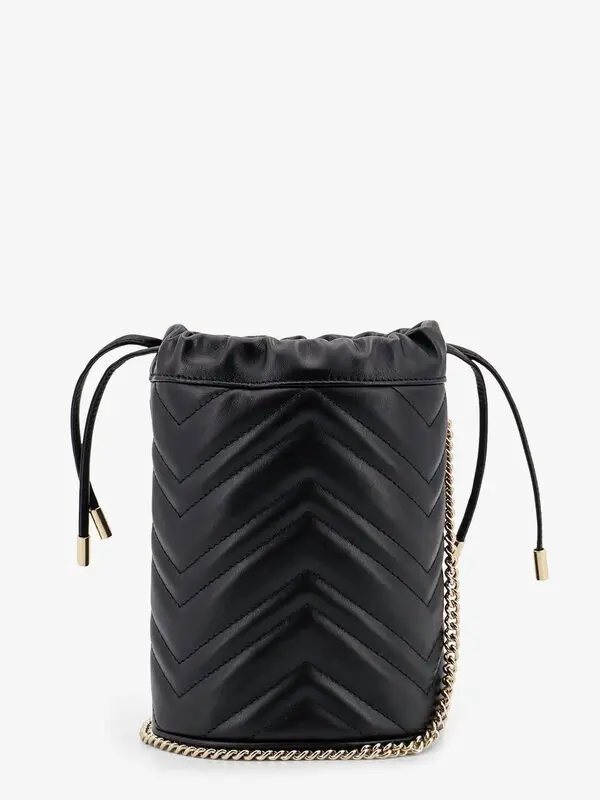 Gucci Gg Marmont Matelasse Leather Bucket Bag - Black