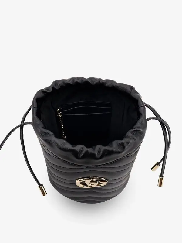 Gucci Gg Marmont Matelasse Leather Bucket Bag - Black