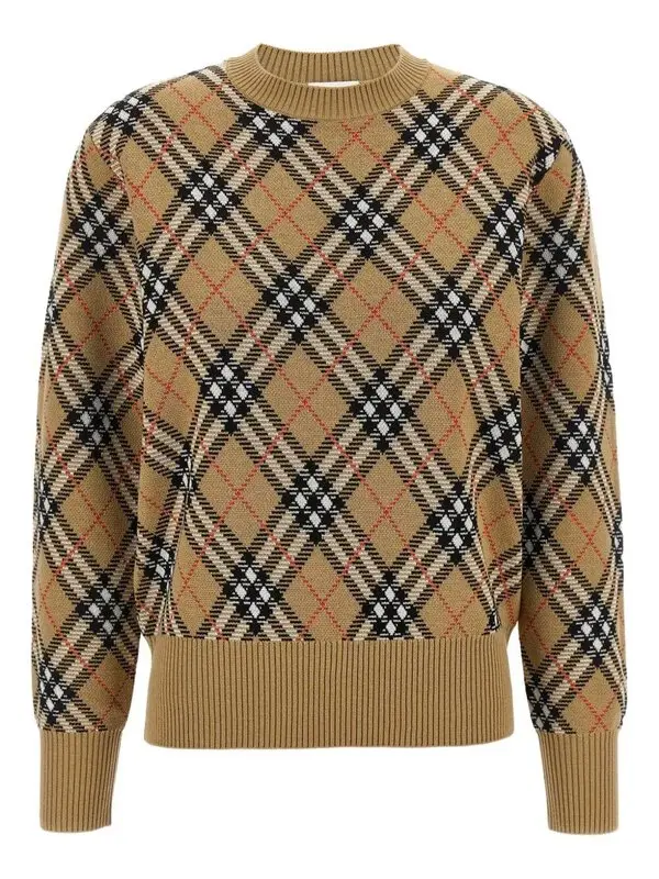 Burberry Check-pattern Wool Sweater