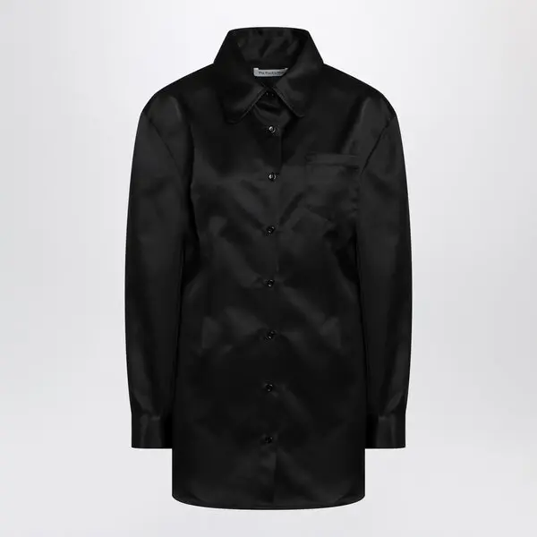 THE FRANKIE SHOP Satin Shirt Dress - Black