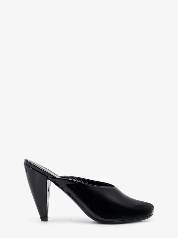 JUDE Paw Mule Patent Leather Sandals - Black