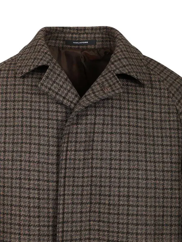 Tagliatore Lloyd Checked Coat - Brown