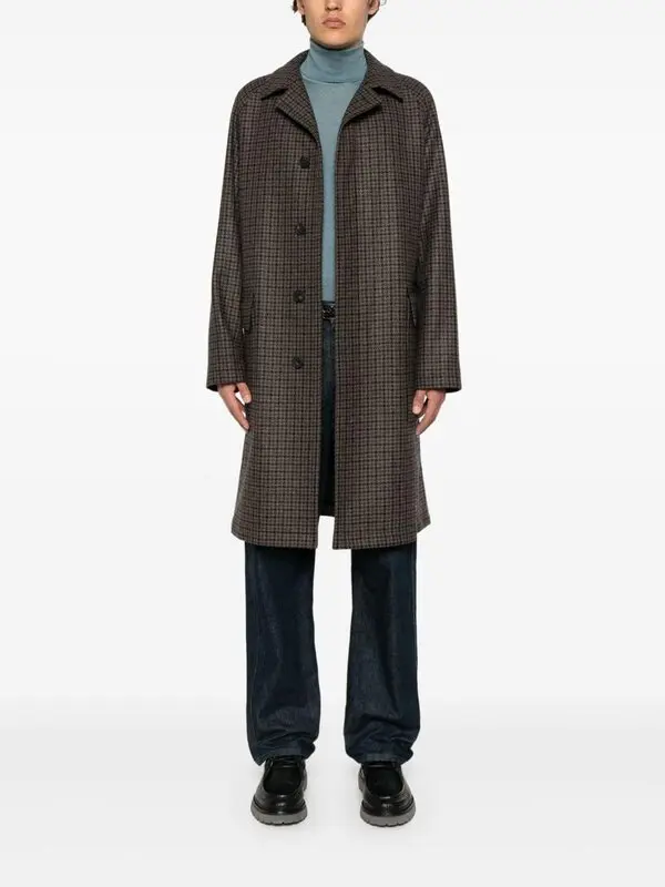 Tagliatore Lloyd Checked Coat - Brown