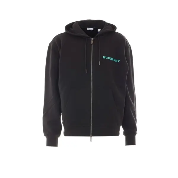 Burberry Heritage Logo Zip Hoodie - Black