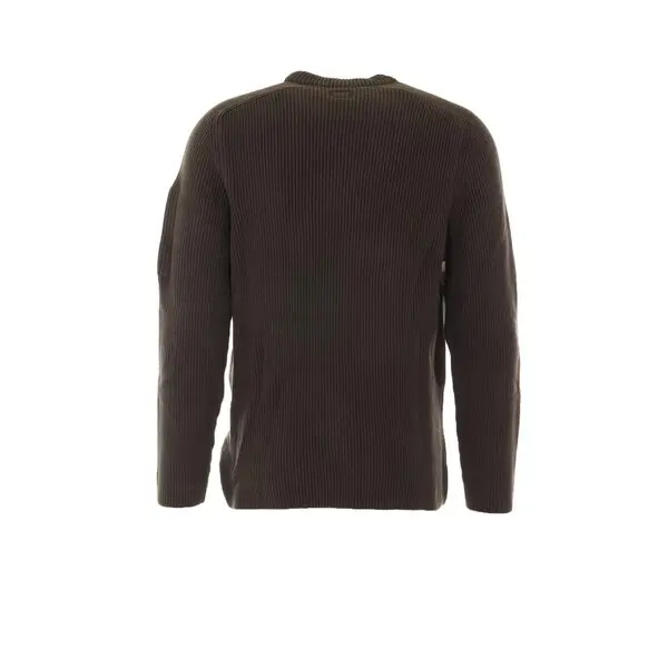 C.P. COMPANY Ribbed Lens Sweater - Brown