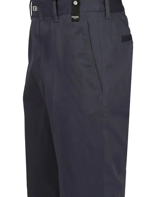 Fendi Gabardine Cigarette Trousers - Blue