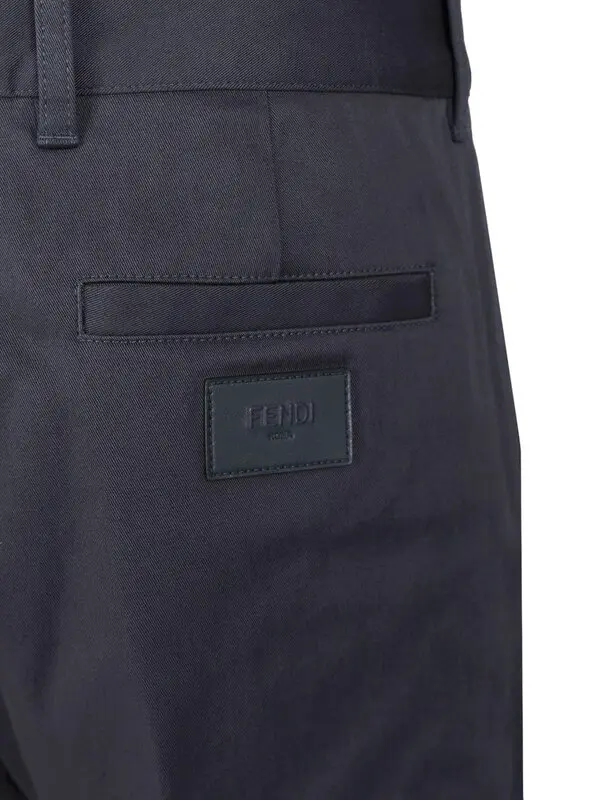 Fendi Gabardine Cigarette Trousers - Blue