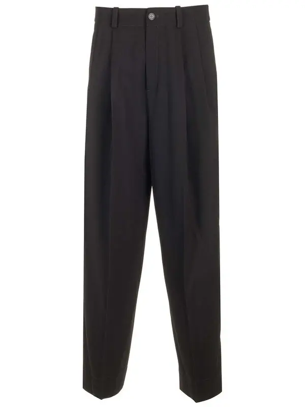 Off-White Virgin Wool Trousers - Black