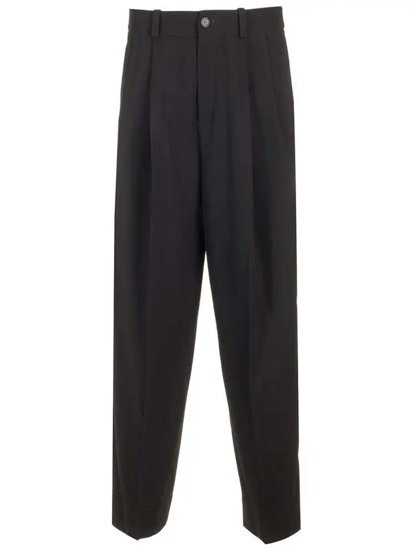 Off-White Virgin Wool Trousers - Black