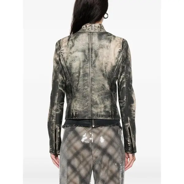 DIESEL® Leather Biker Jacket - Cream