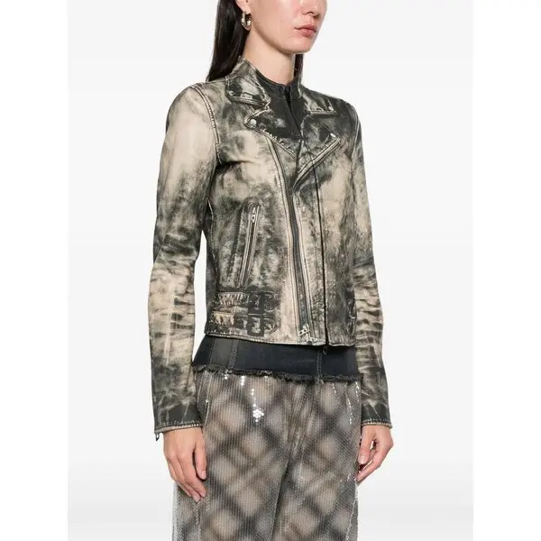 DIESEL® Leather Biker Jacket - Cream