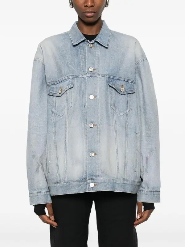 Balenciaga Denim Cotton Jacket - Multicolor