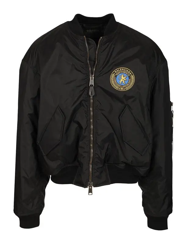 Balenciaga Nylon Bomber Jacket - Black