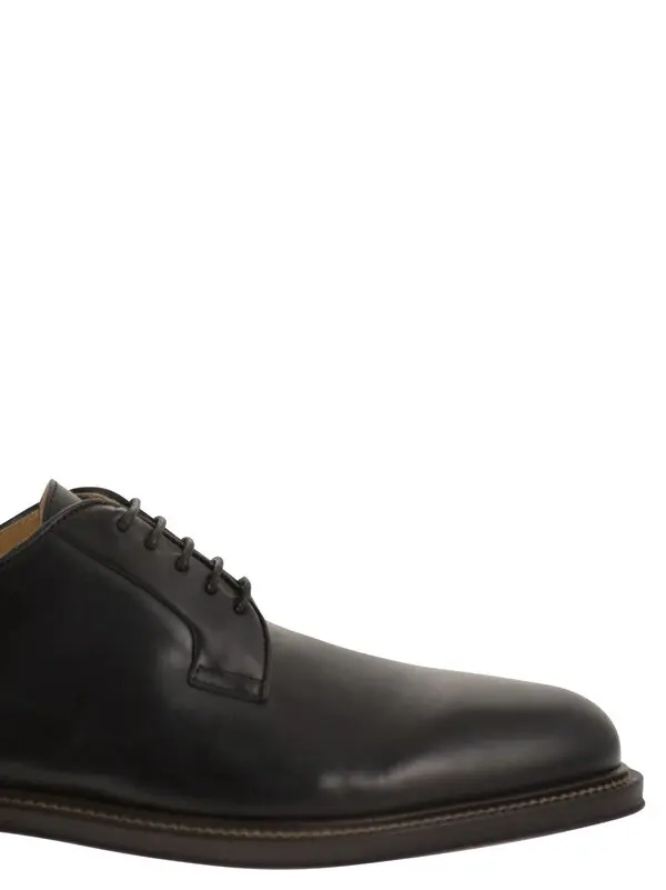 Brunello Cucinelli Derby Shoe In Smooth Calfskin Leather