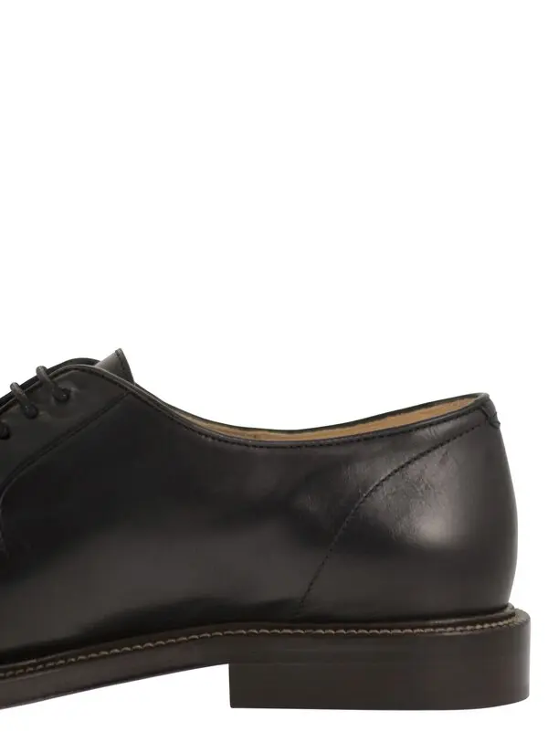 Brunello Cucinelli Derby Shoe In Smooth Calfskin Leather