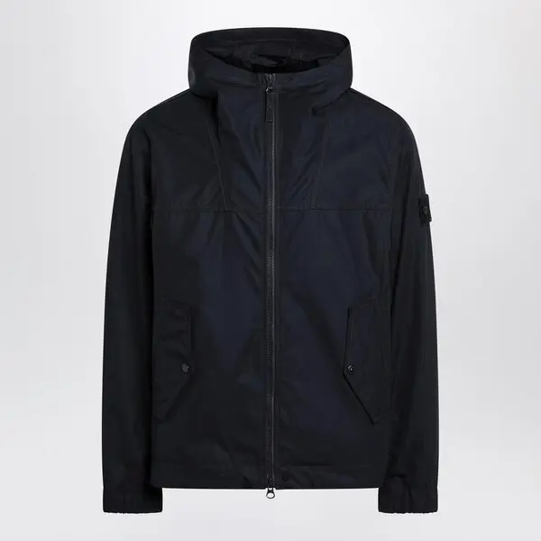 Stone Island Navy Cotton Zip-up Jacket - Blue
