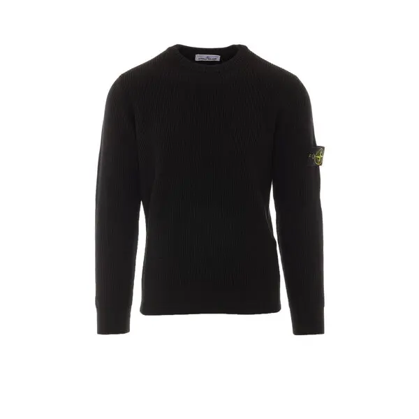 Stone Island Logo Sweater - Black