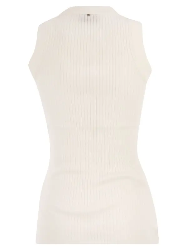 Sportmax Cotton Ribbed Knit Vest - White