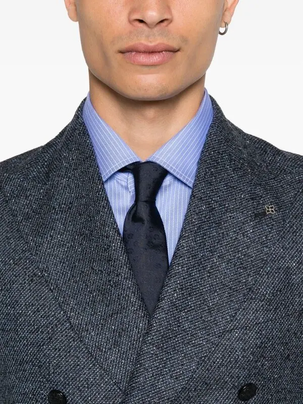 Tagliatore Double-breasted Wool And Silk Blazer