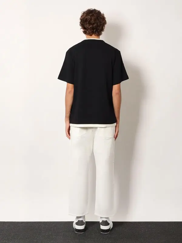 Dolce & Gabbana Cotton T-shirt With Flocked Logo Print - Multicolor