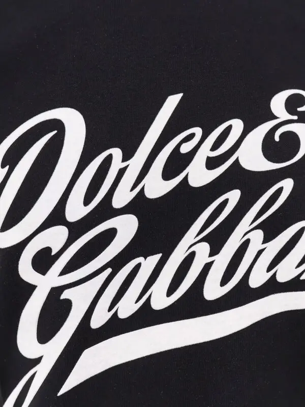 Dolce & Gabbana Cotton T-shirt With Flocked Logo Print - Multicolor