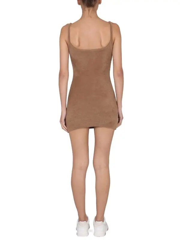 Off-White Fuzzy Dress With Logo