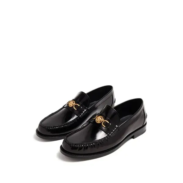 Versace Leather Loafers - Black