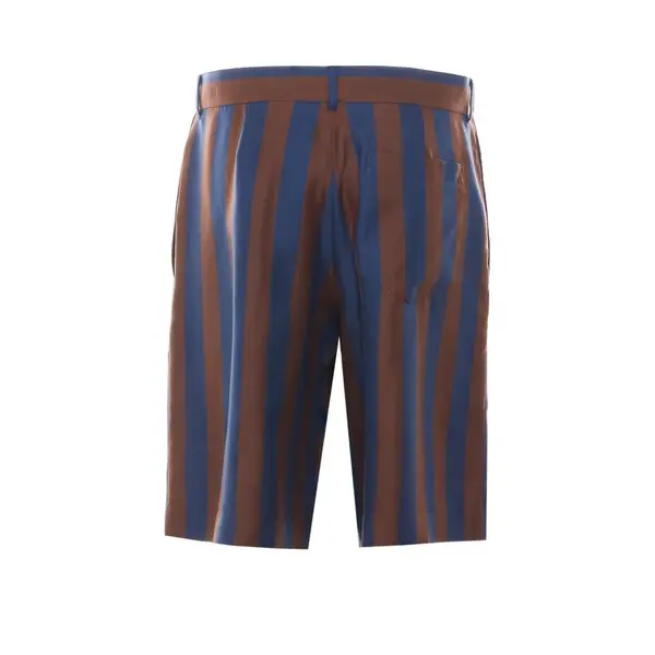 Fendi Pequin Stripes Silk Bermuda - Blue