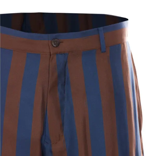 Fendi Pequin Stripes Silk Bermuda - Blue