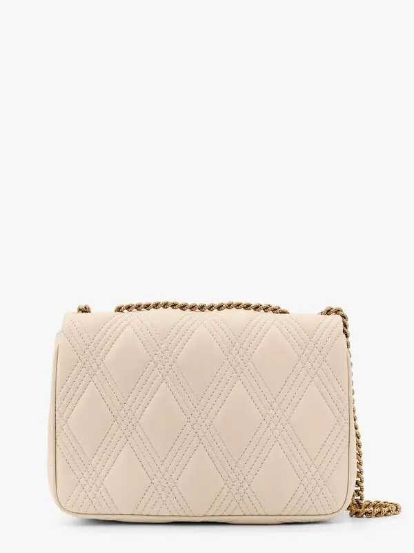 Valentino Garavani Quiltie 67 Leather Medium Shoulder Bag With Chain - Cream