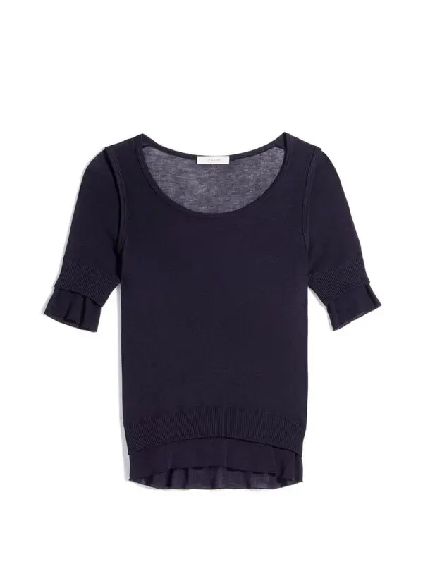 LEMAIRE Silk Blend Short Sleeve Top - Multicolor