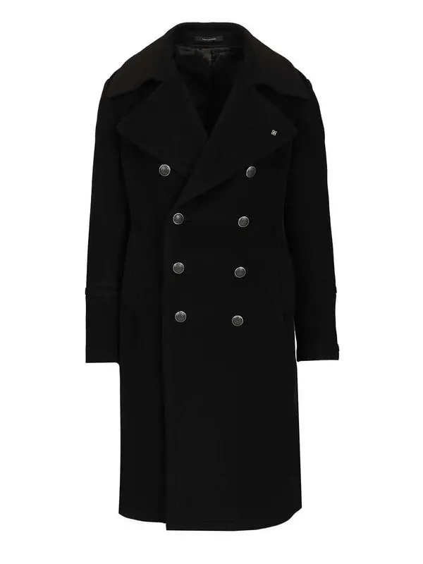 Tagliatore Wool Aviator Coat - Black