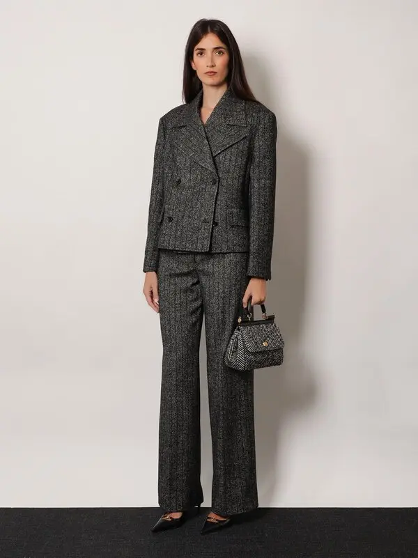 Dolce & Gabbana Striped Wool Blend Trousers