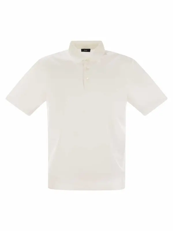 Herno Cotton Jersey Polo Shirt - White